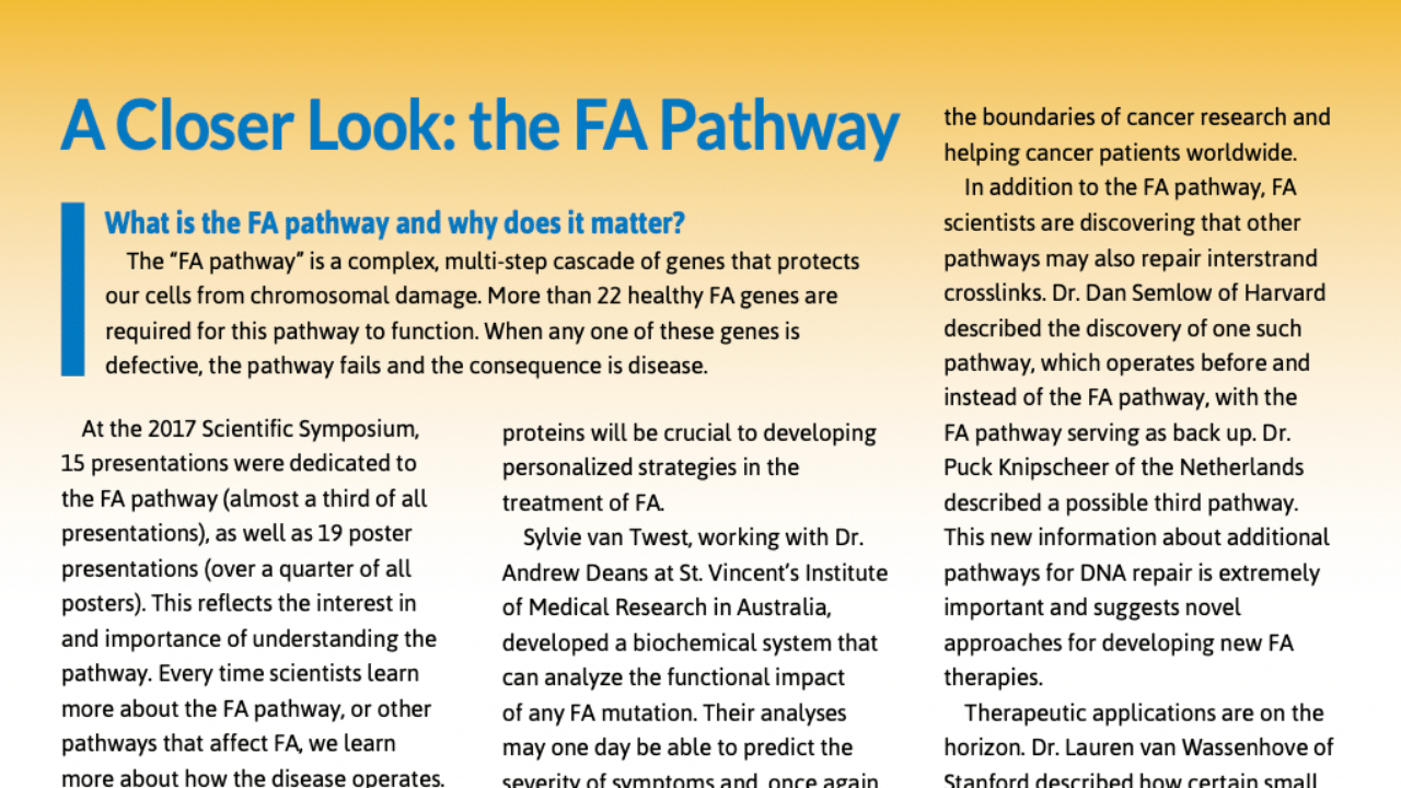 The FA Pathway - Fanconi Cancer Foundation